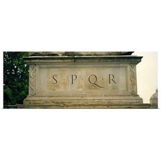 SPQR Text carved on the stone, Piazza Del Campidoglio, Palazzo ...