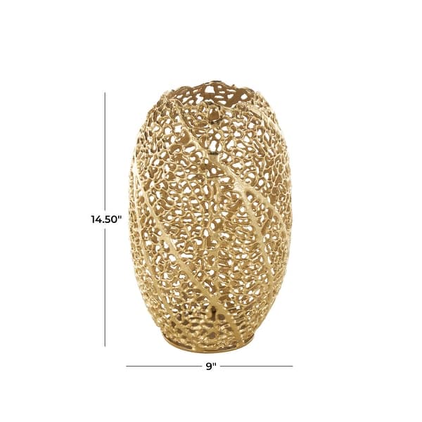 Gold Aluminum Metal Metallic Coral Inspired Abstract Vase - Bed Bath ...