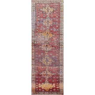 Geometric Meshkin Persian Wool Runner Rug Hand-knotted Hallway Carpet ...