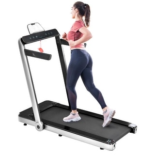 Folding Treadmill Under Desk Electric Treadmill Walking Machine-Silver ...