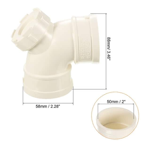 90 Degree Elbow Hose Connector with Opening for Drain Tubes, White ...