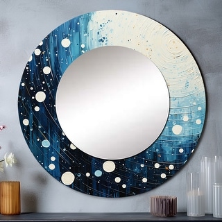 Designart "Teal White Mid Century Minimalist Rain I" Abstract Collages ...