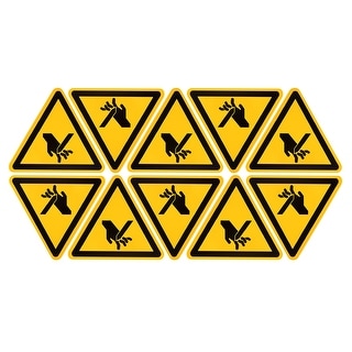 Triangle Anti Cutting Hand Warning Sign Self Adhesive 10Pcs - Yellow ...