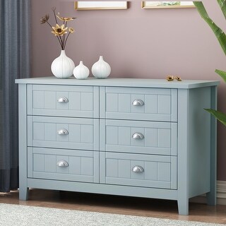 Grayish Blue Side Cabinet,Buffet Sideboard with Drawers,Wood Frame ...