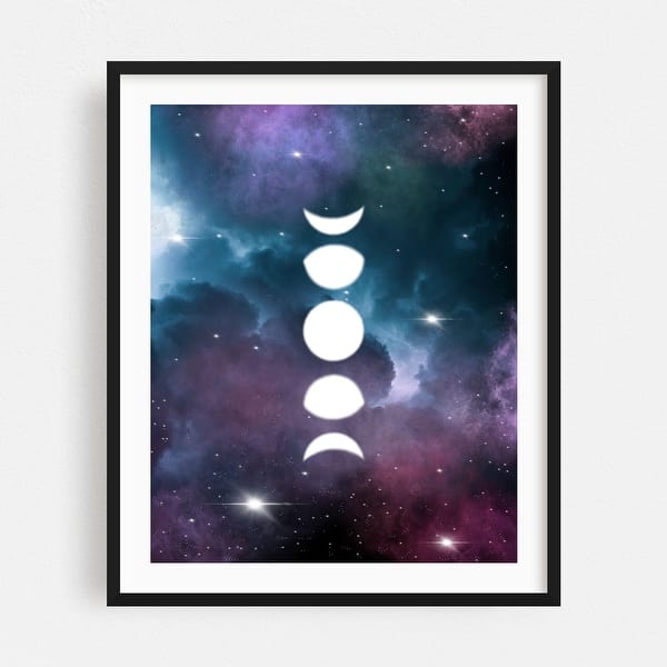 Nebula Moon Phases Painting Abstract Modern Night Art Print/Poster ...