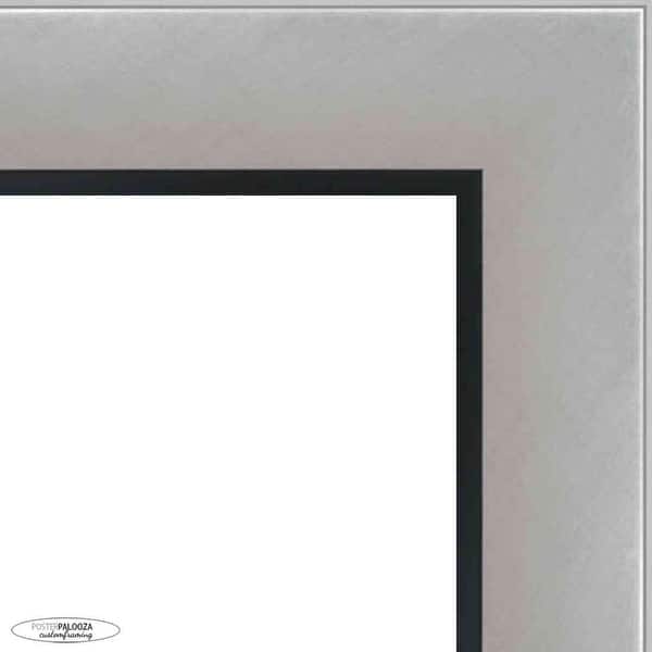 20x10 Contemporary Silver Complete Wood Picture Frame with UV Acrylic ...