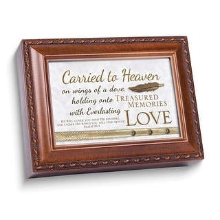 Curata Carried to Heaven Bereavement Sentiment Woodgrain Resin Music ...
