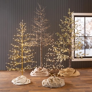 6 ft. Indoor/Outdoor Gold Metallic Tree with 240 with Warm White Lights ...