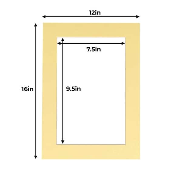 8x10 Mat for 12x16 Frame - Precut Mat Board Acid-Free Soft Yellow 8x10 ...