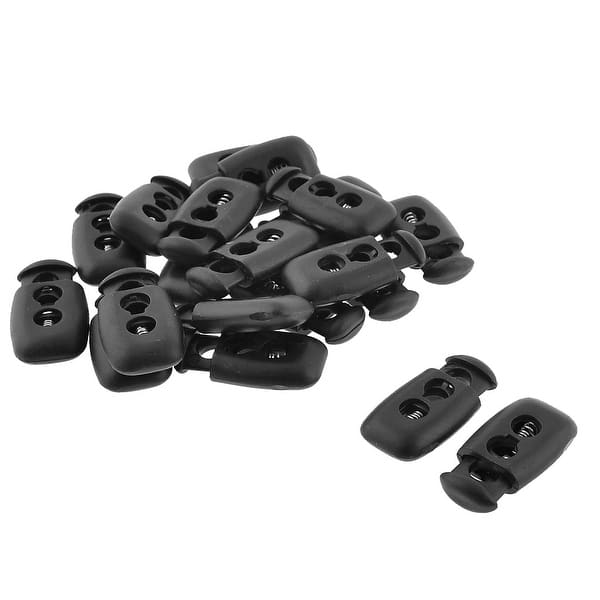 6mm Dia Vertical Dual Holes Spring Loaded Cord Locks Stoppers 20 Pcs ...
