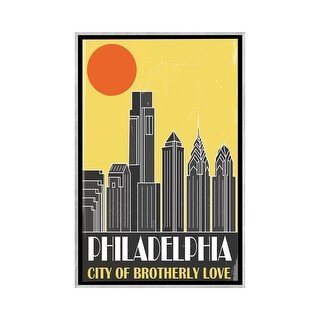 iCanvas "Philadelphia, Yellow" by Fly Graphics Framed - Bed Bath ...