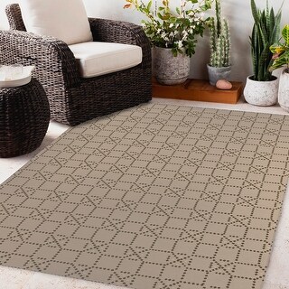 CHECKED TAN Outdoor Rug By Kavka Designs - Bed Bath & Beyond - 34348750