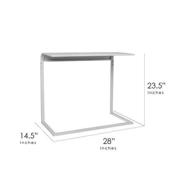 American Art Decor White Portable, & Compact C-Shaped Desk - Bed Bath ...