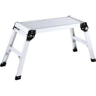 Step Ladder Aluminum Work Platform Ladder Drywall Bench Heavy Duty ...
