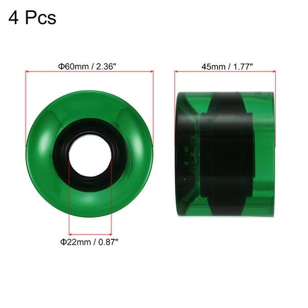 60mm Longboard Wheels Skateboard Wheel Street Wheels Cruiser 78A Clear ...