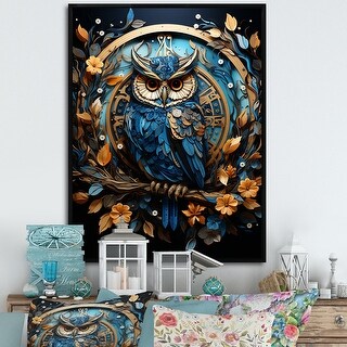 Designart "Fantasy Portrayal Of Enchanted Owl" Animals Owl Framed ...