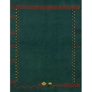 Ahgly Company Machine Washable Abstract Deep Teal Green Area Rugs - Bed ...