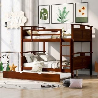 Full-Over-Full Bunk Bed with Twin size Trundle , Separable Bunk Bed for ...