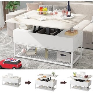 PAKASEPT Lift Top Coffee Table, Coffee Tables with 2 Storage Drawer ...