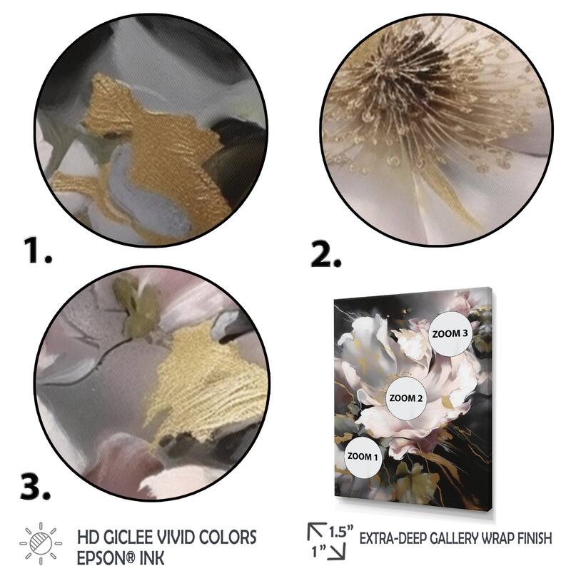 Designart "White And Gold Daisy Symphony I" Floral Daisy Framed Wall ...