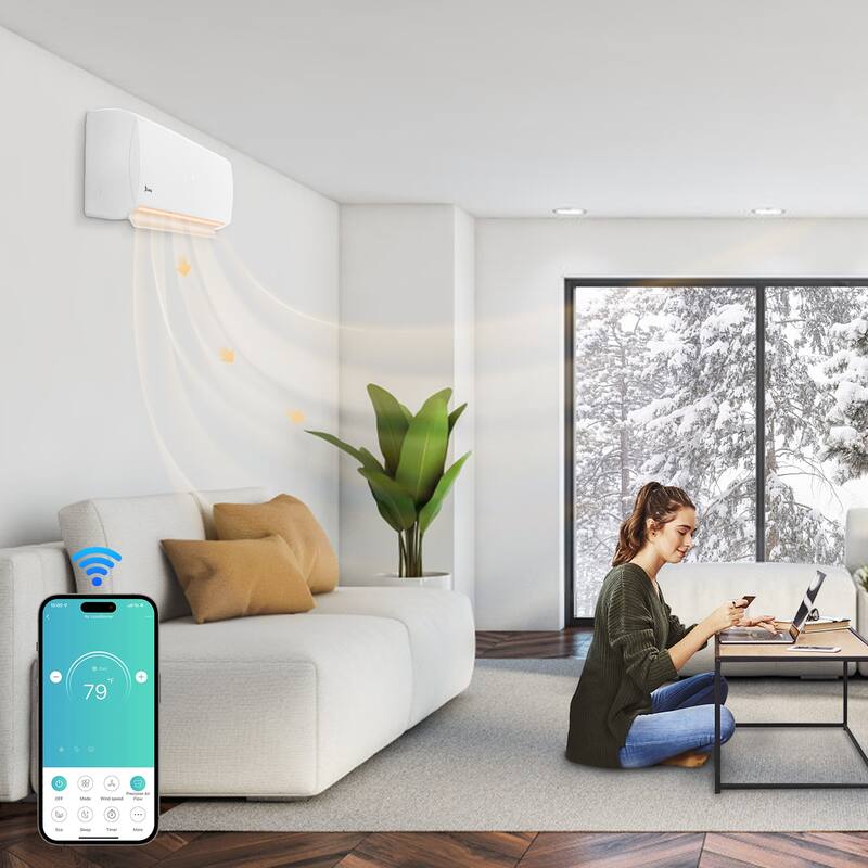 12000btu 230v Wi Fi Connected Ductless Mini Split Air Conditioner Bed