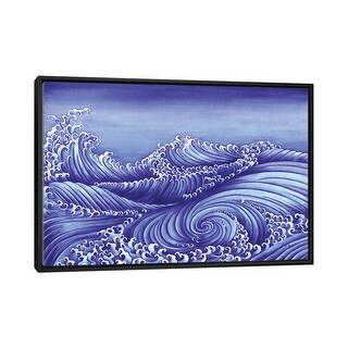 iCanvas "Turbulent Water Triptych Picture I" by Nicola Mountney Framed ...