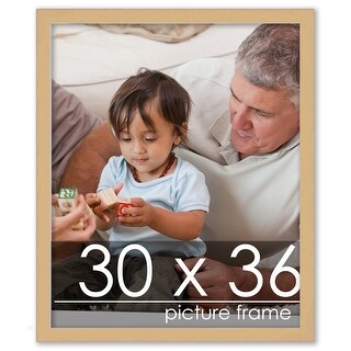 30x36 Traditional Natural Complete Wood Picture Frame with UV Acrylic ...