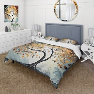 Designart "Yellow Grey Majestic Canopies Tree" Yellow Traditional ...