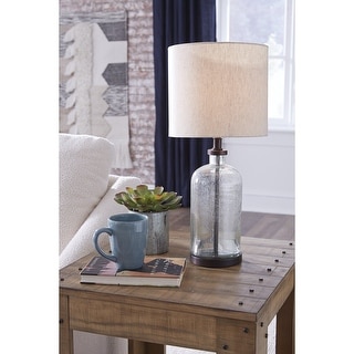 Bandile Modern Farmhouse Glass Table Lamp - 10"W x 10"D x 22"H - Bed ...