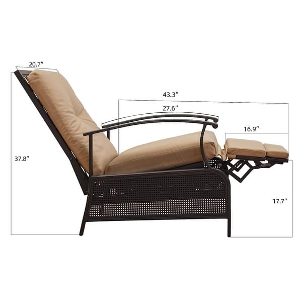 Patio Recliner Chair Outdoor Adjustable Lounge Chair with Extendable ...