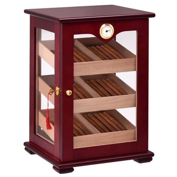 Costway Countertop Display Humidor 150 Cigars Storage Cabinet - Bed ...