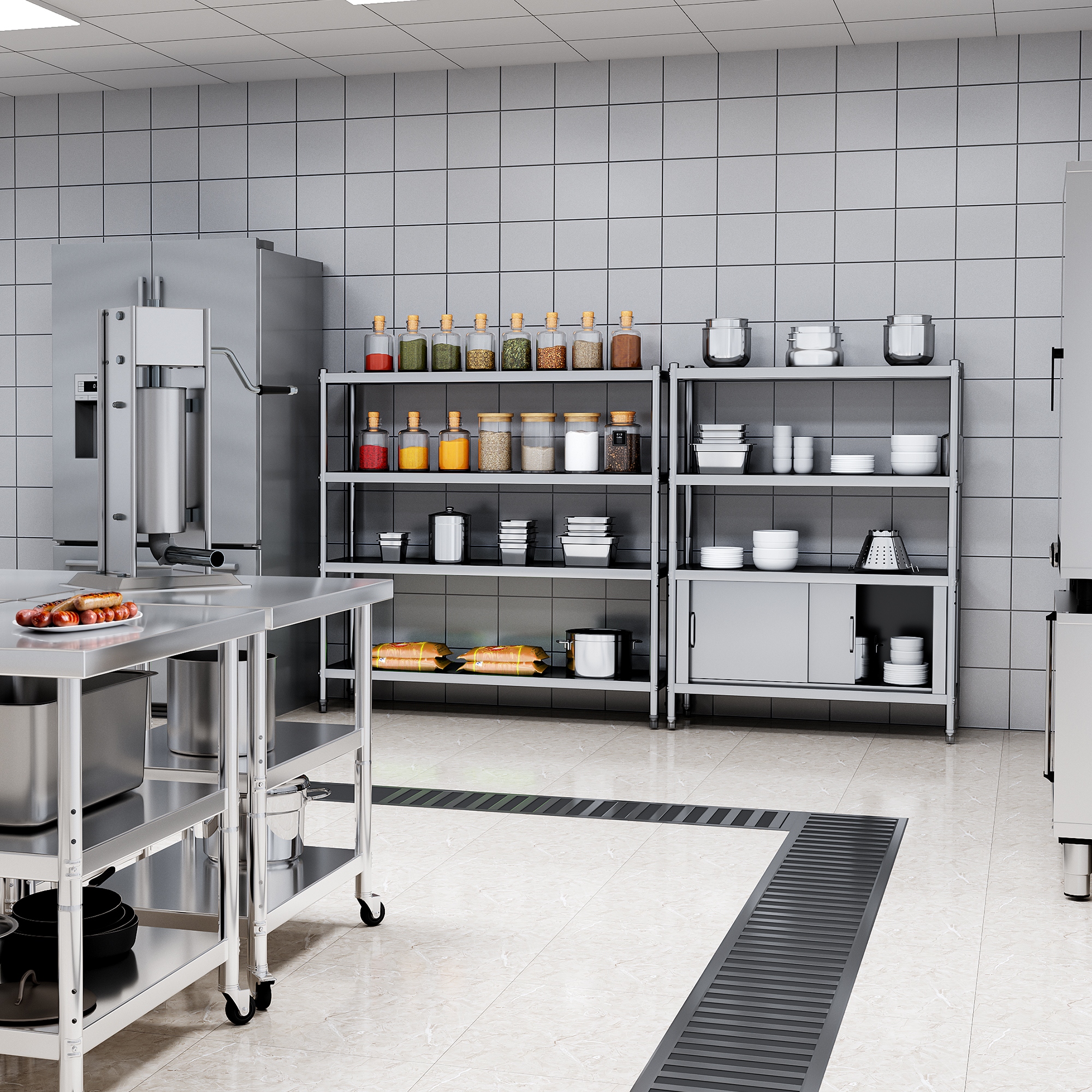 Stainless Steel Shelves 60 18 60 4 Tier Storage Shelf Heavy Duty Shelving for Kitchen Garage Office Restaurant Warehouse On Sale Bed Bath Beyond 38254751