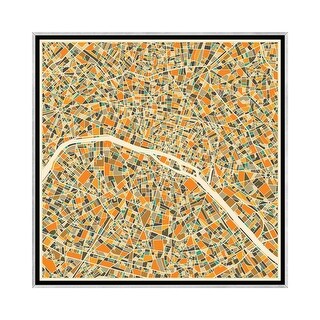 iCanvas "Abstract City Map of Paris" by Jazzberry Blue Framed - Bed ...