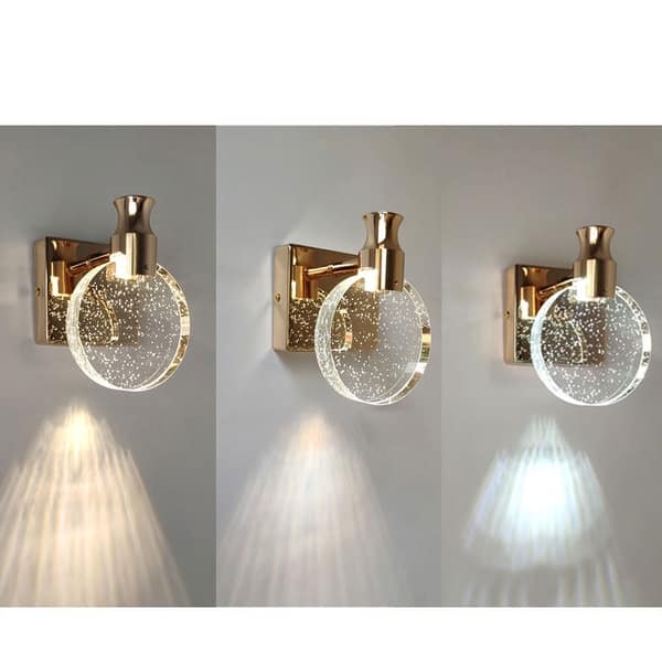 Gold Round LED Bathroom Vanity Light 3 Light Colors - On Sale - Bed ...