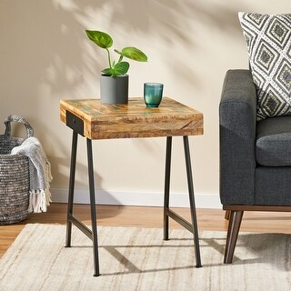 Square Coffee Side Table Bedroom Bedside Table End Table with A-shaped ...