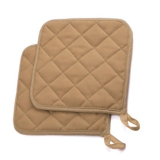 Beige Heat Resistant Thick Soft Quilted Lining Kitchen Potholder Pot ...