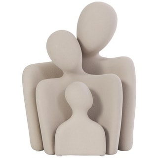 Ceramic People Nesting Family Decorative Sculpture - Set of 3 Cream ...
