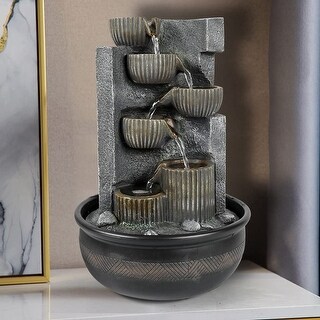 Desktop Water Fountain with LED Lights - Peaceful and Relaxing Water ...