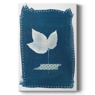 Cyanotype Pressed Leaves II Premium Gallery Wrapped Canvas - Ready to ...