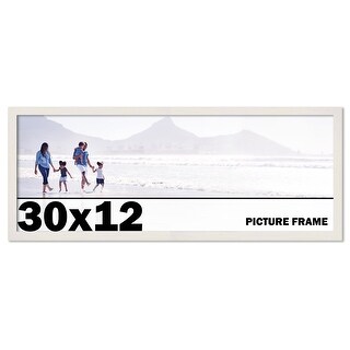 30x12 Frame White Wash Picture Frame - Complete Modern Photo Frame ...