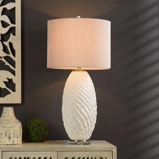 StyleCraft Ceramic Table Lamp - Antique Brass - Oatmeal Shade - Bed ...