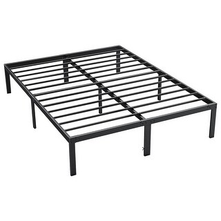 Heavy Duty Metal Bed Frame with Sturdy Steel Slat Support - Bed Bath ...