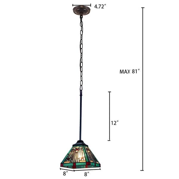 Tiffany-Style Mission Design 1-light Dark Bronze Hanging Pendant - Bed ...