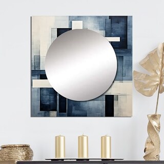 Designart "Indigo Illusion Abstract Shapes III" Abstract Shapes Wall ...