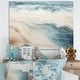 Designart "Modern Blue And Beige Sand Aerial View V" Coastal Beach Sand ...