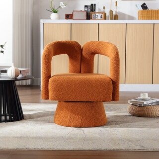 360 Swivel Cuddle Barrel Chairs, Round Arm Accent Chairs with Hollow ...