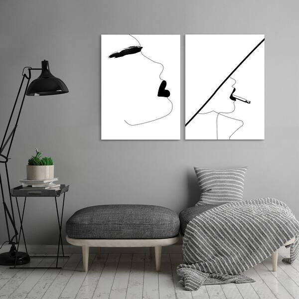 Kate Smokes by Explicit Design 2 Piece Wrapped Canvas Wall Art Set ...