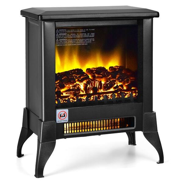 Compact Electric Fireplace 1400W Freestanding Stove Heater - Bed Bath ...