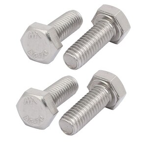 M6x30mm 304 Stainless Steel Left Hand Thread Hex Head Bolts Screws 2pcs ...