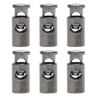 6pcs Cord Lock Stoppers Spring Toggle Fastener Organizer Silver Black ...